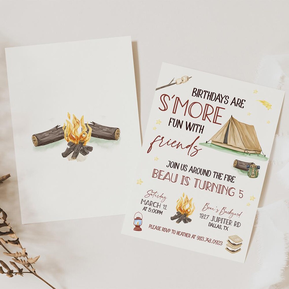 Birthdays Are S'more Fun Themed Camping Party Table Tents, Birthday ...