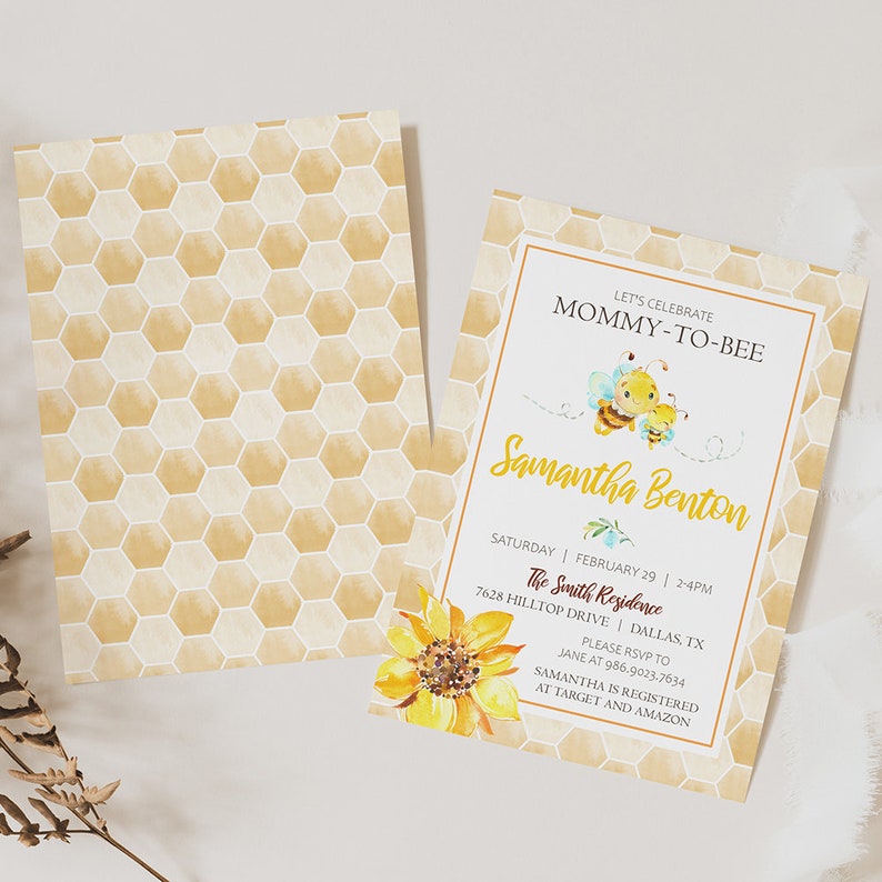 Mommy to Bee Baby Shower Table Tents, Bee Themed Baby Shower, Unisex ...