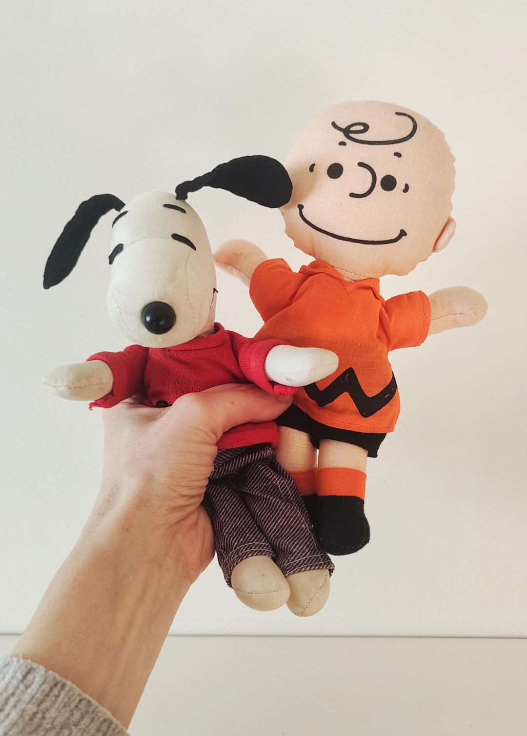 Snoopy and Charlie Brown Ragdoll, Cloth Doll, Vintage Peanuts Doll 50s ...