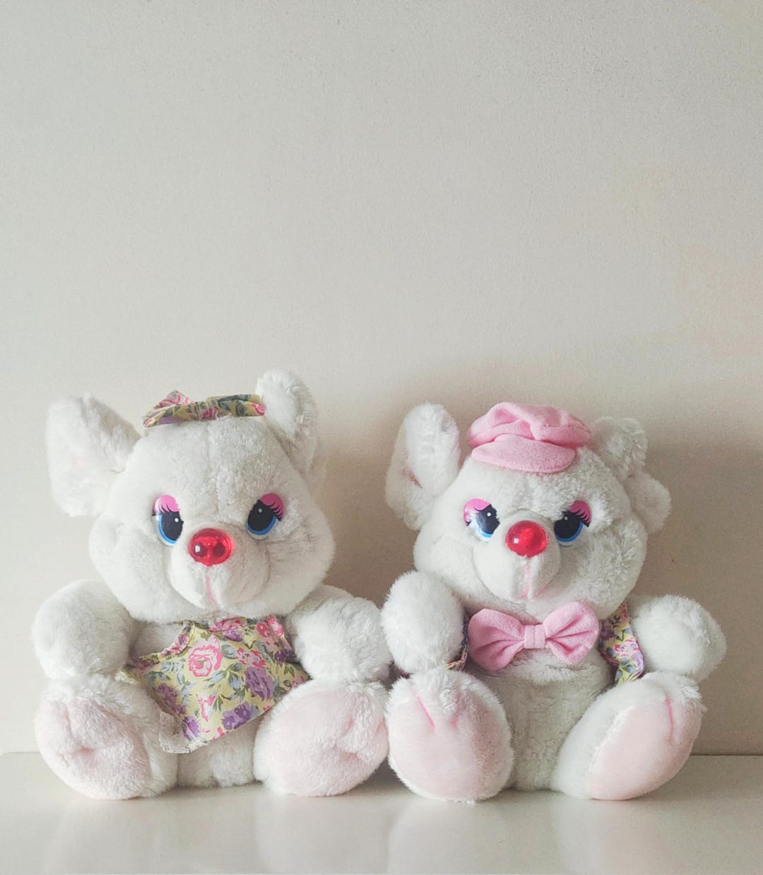 White Mouse Plush Couple, Vintage Plush, 90s Plush - Etsy