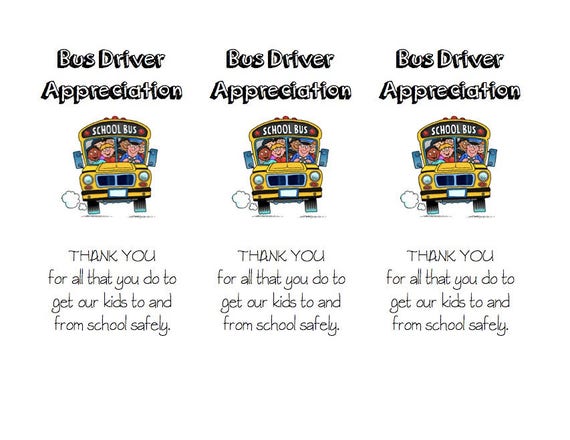 Bus Driver Appreciation Notes | Etsy
