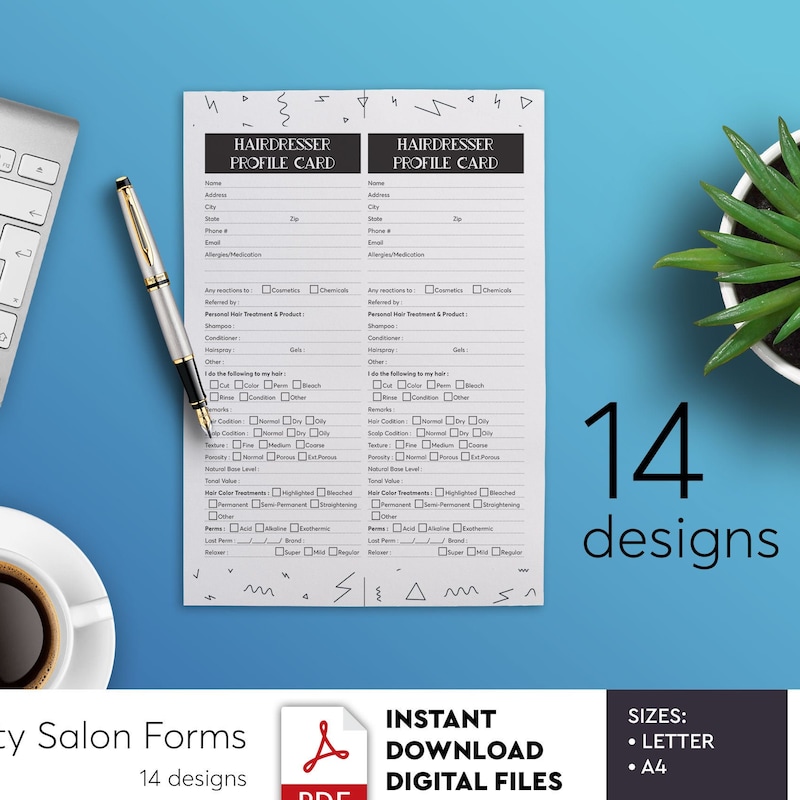 Hair Salon Forms - Etsy