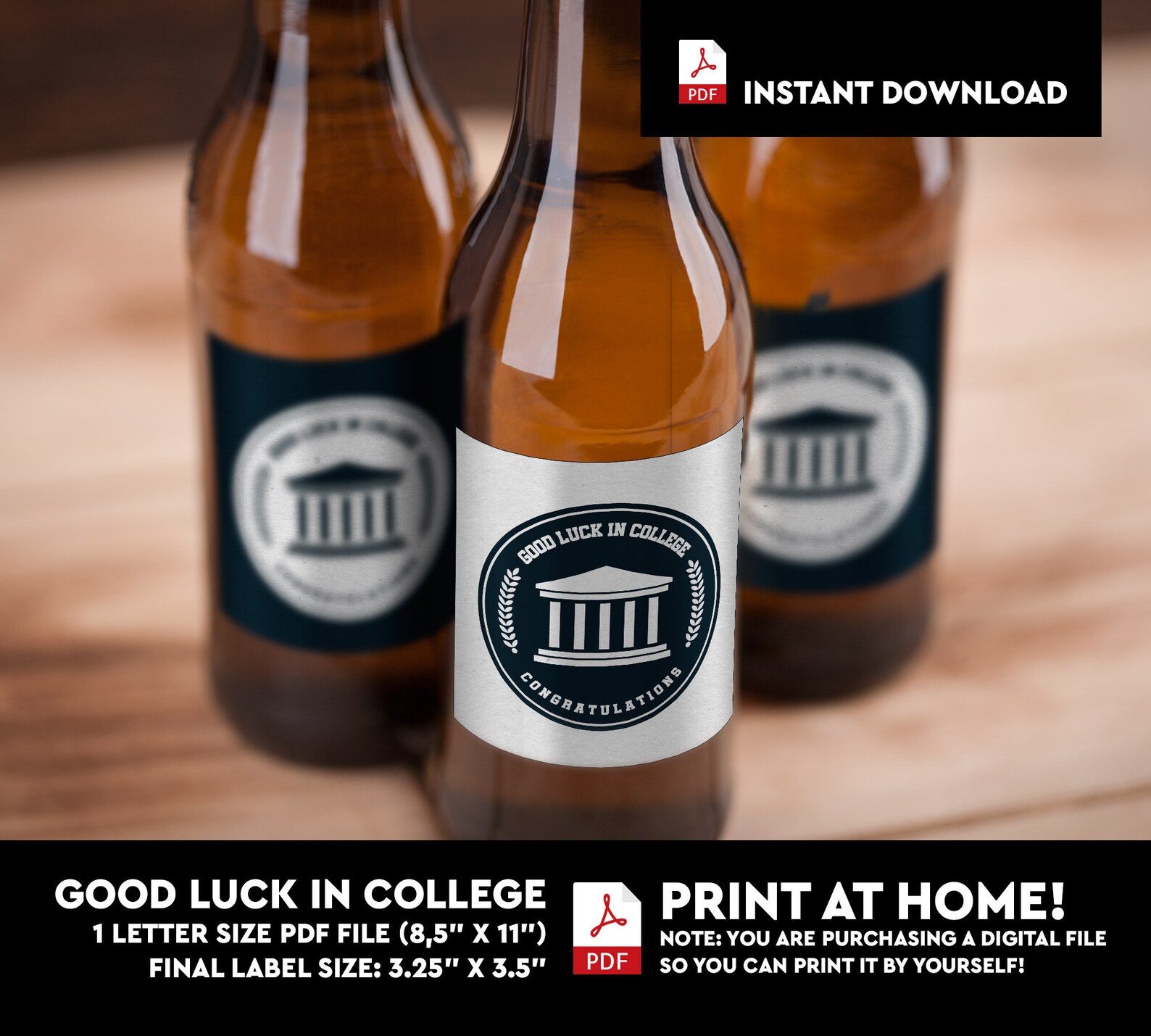 Good Luck in College Beer Labels, University Beer Labels, Student Life ...
