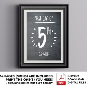 First Day of School Chalkboard Sign Printable (digital Download) - Etsy