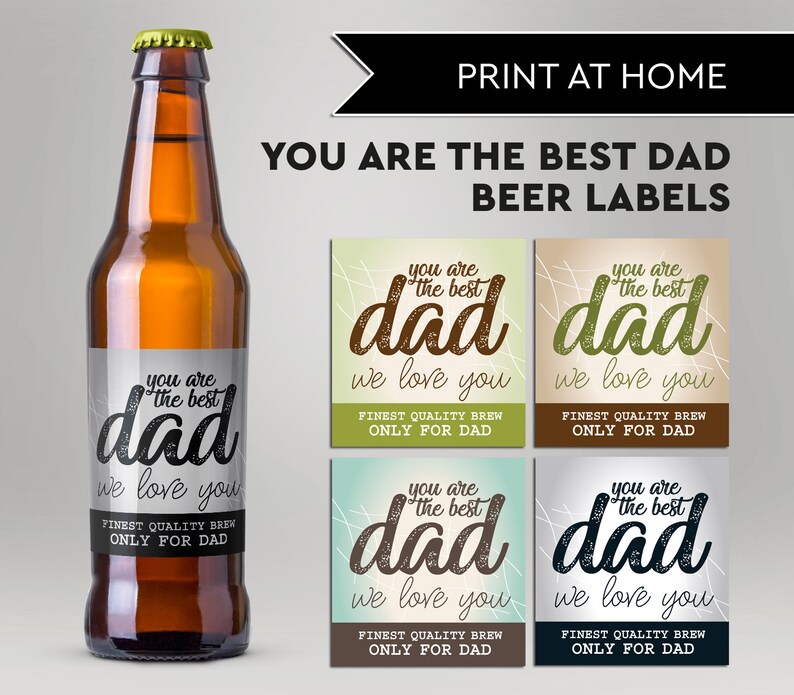 Dad Beer Labels, Fathers Day Beer Bottle Labels, Beer Labels for Dad ...