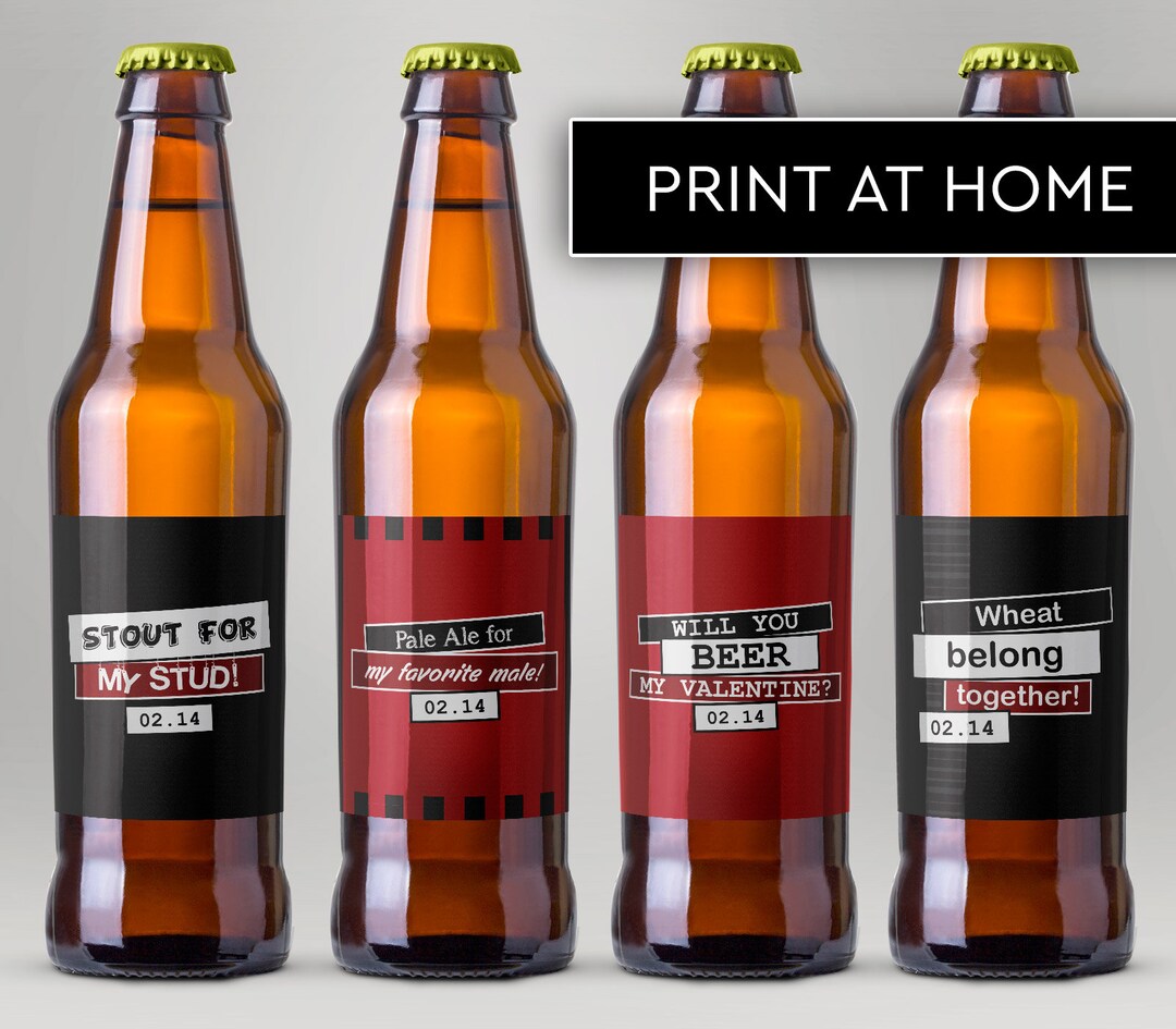 Valentine Beer Printable Labels, DIY Beer Labels, Beer Mine, Will You ...