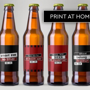 Valentine Beer Printable Labels, DIY Beer Labels, Beer Mine, Will You ...