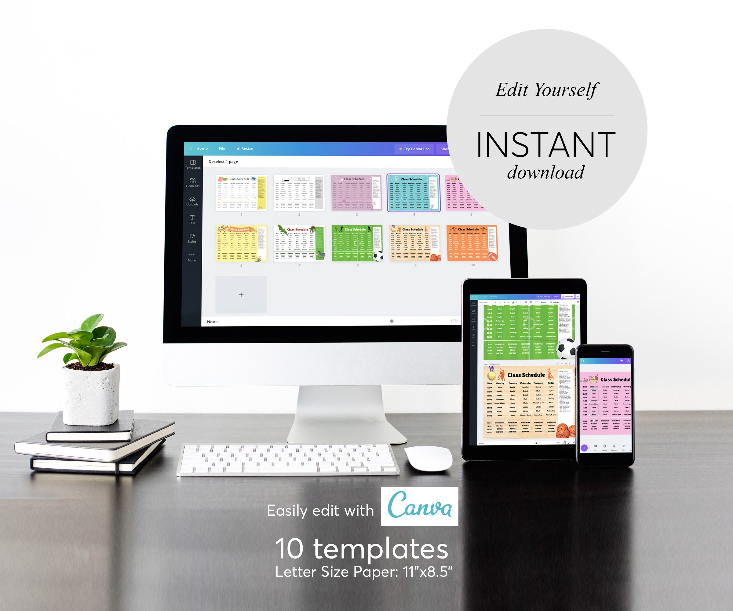 School Class Schedule Weekly Planner, School Weekly Planner, School ...