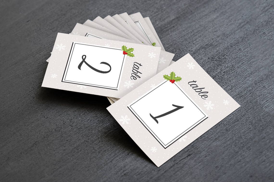 Christmas Event & Wedding Table Numbers, Printable Table Numbers 1-30 ...