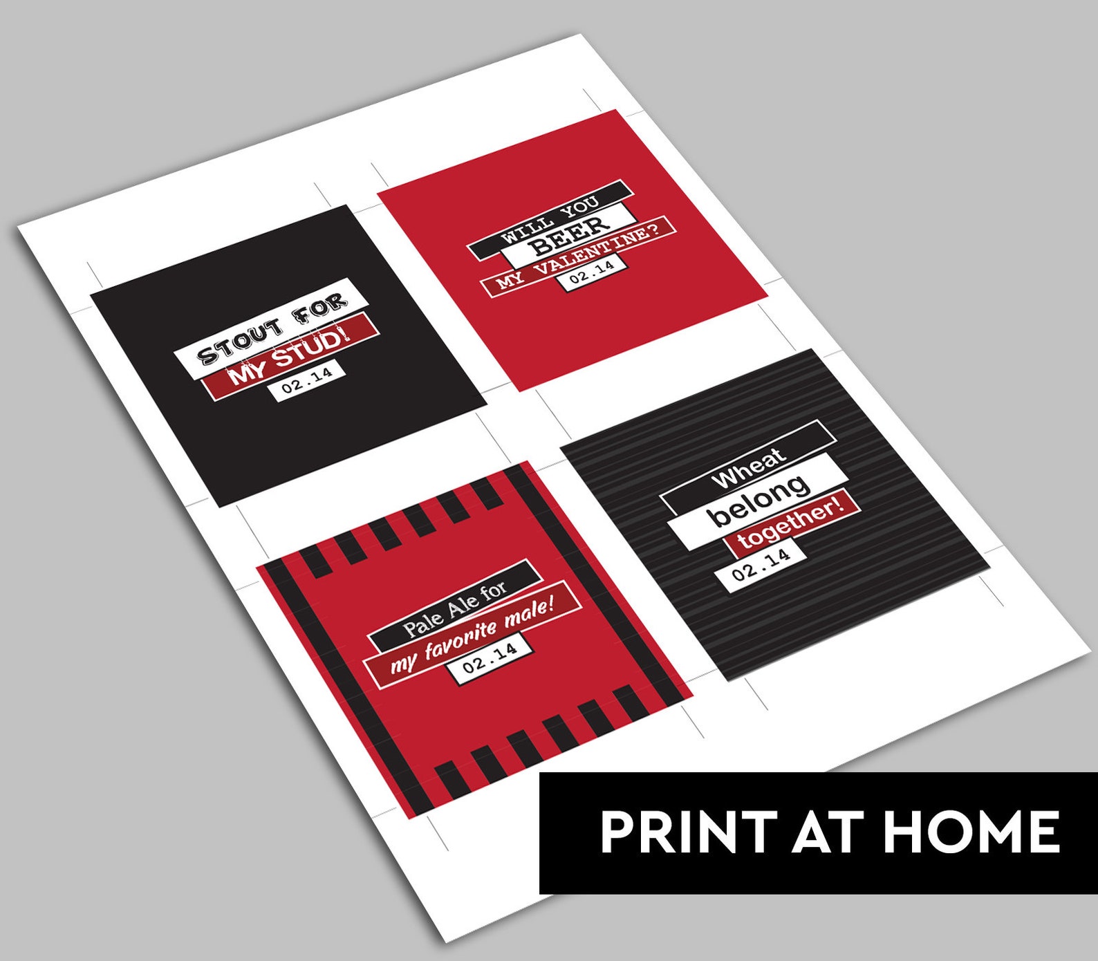 Valentine Beer Printable Labels, DIY Beer Labels, Beer Mine, Will You ...