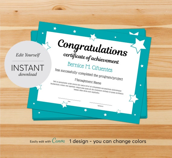 Full Editable Multipurpose Certificateprintable Certificate | Etsy