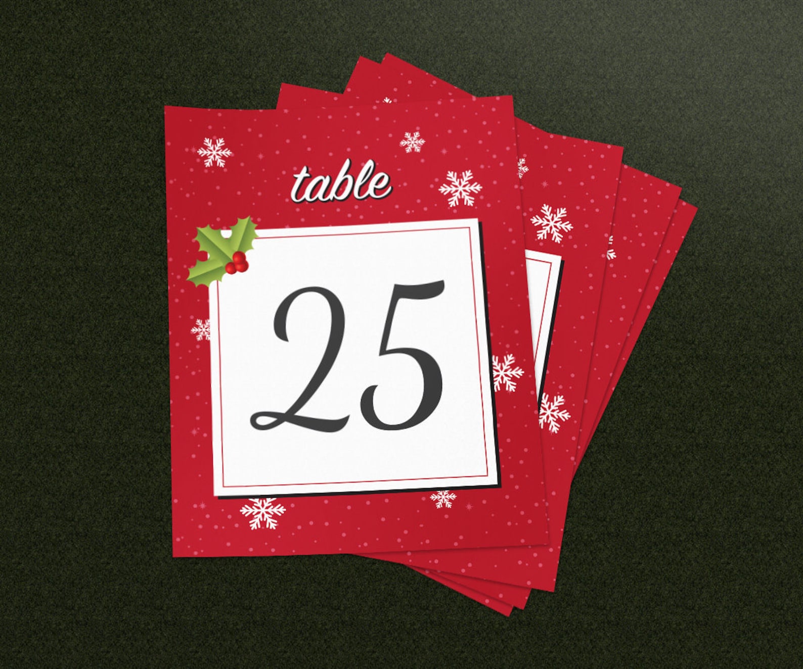 Christmas Event & Wedding Table Numbers, Printable Table Numbers 1-30 ...