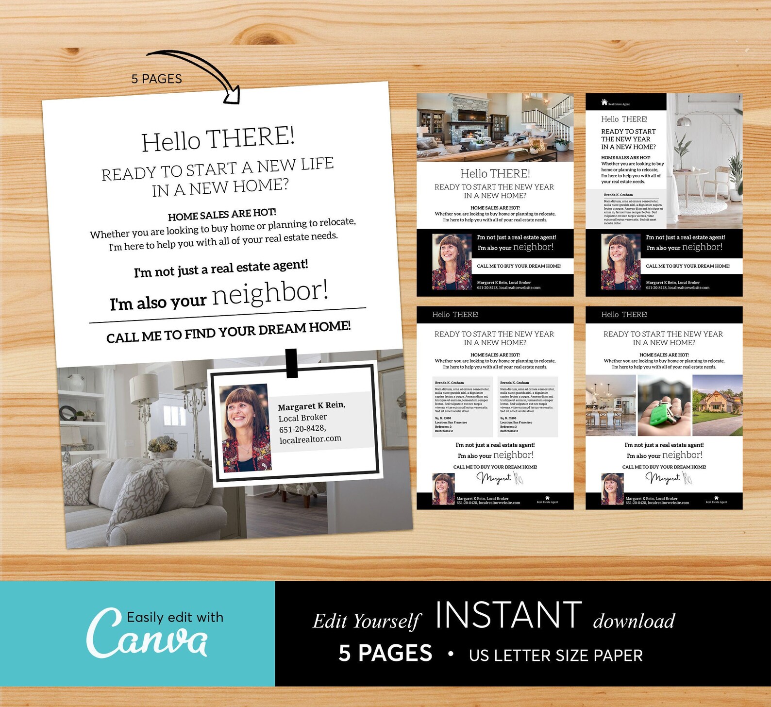 5 Pages Real Estate Introduction Flyer Template Design, Real Estate ...
