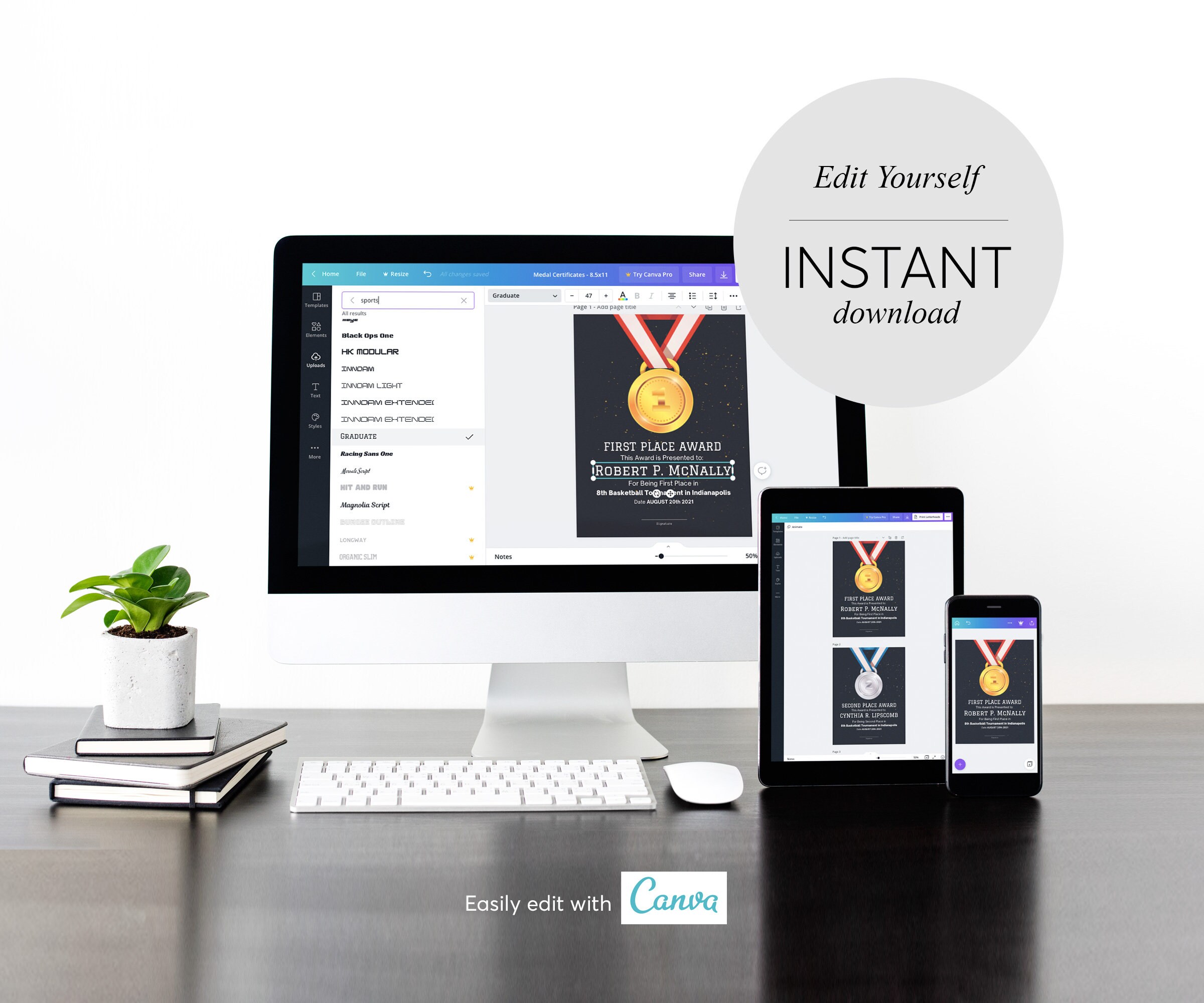 Winners Certificate,medal Certificate,trophy Certificate,printable ...