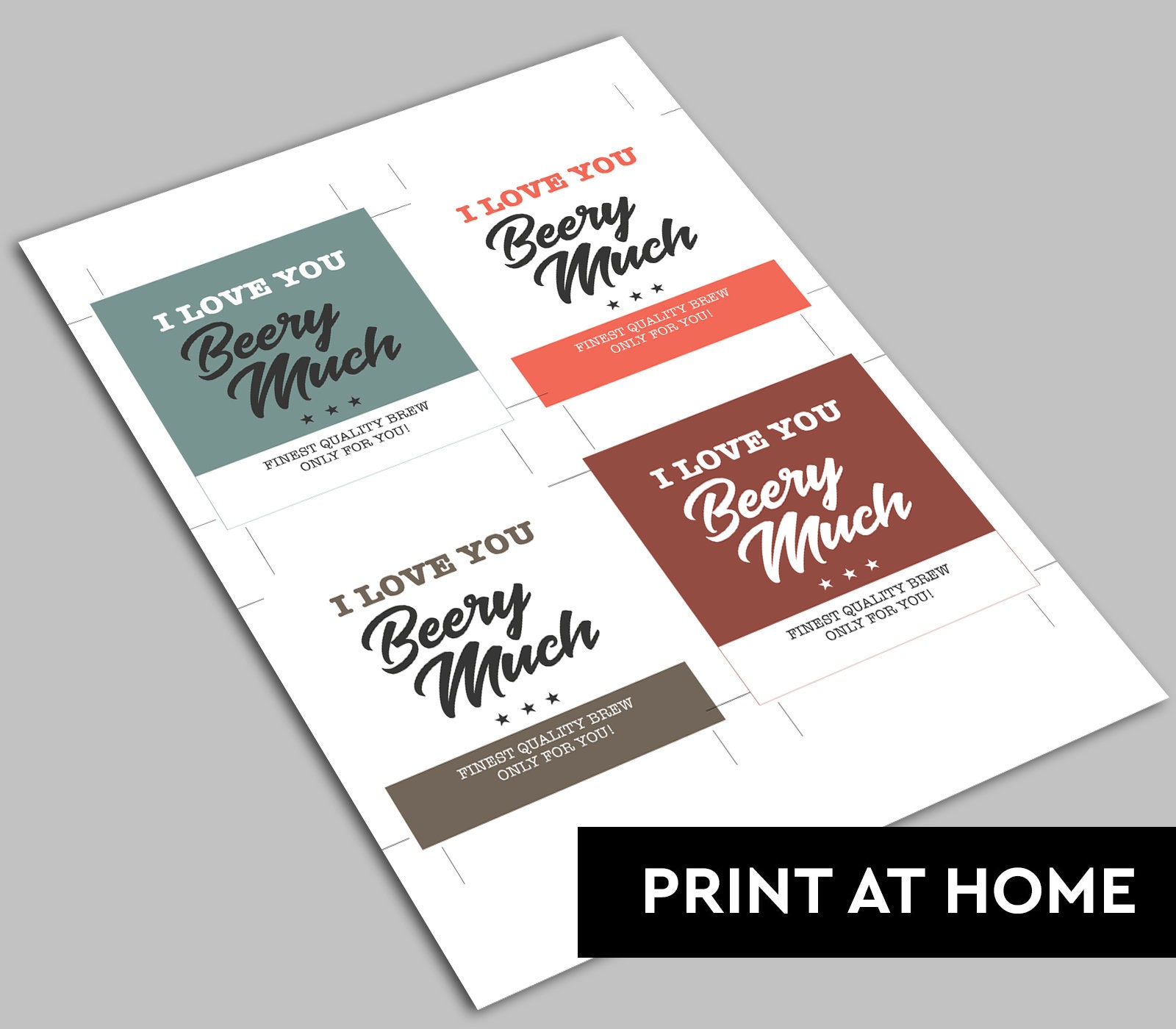 Printable Beer Labels for Husband, Valentine Beer Printable Labels ...