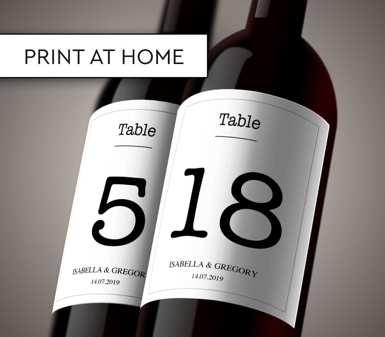 Table Number Wine Labels, Wedding Centerpiece, Winery Labels, Custom ...