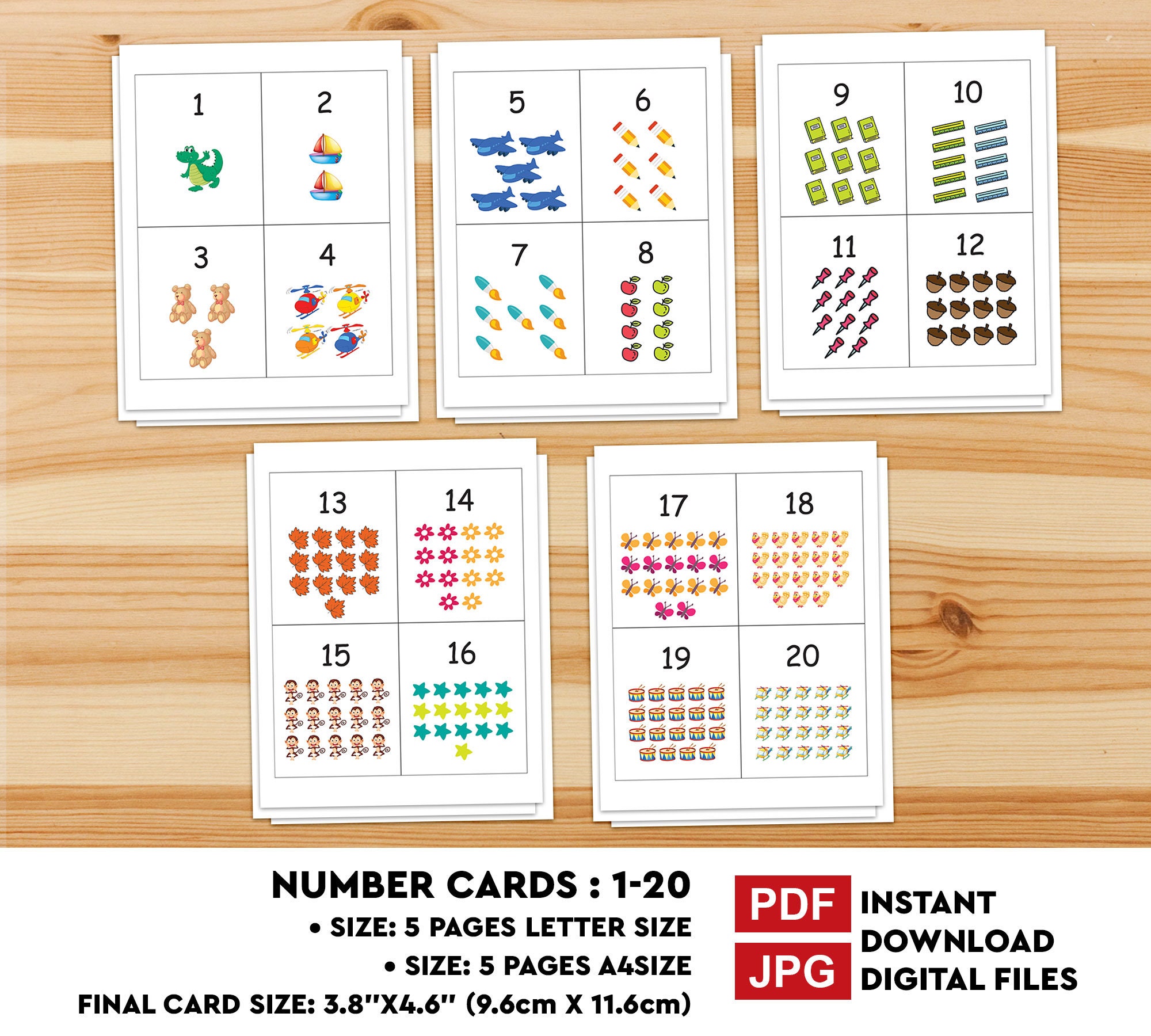 Number Flash Cards Number Flash Cards Number Learning Kindergarten ...