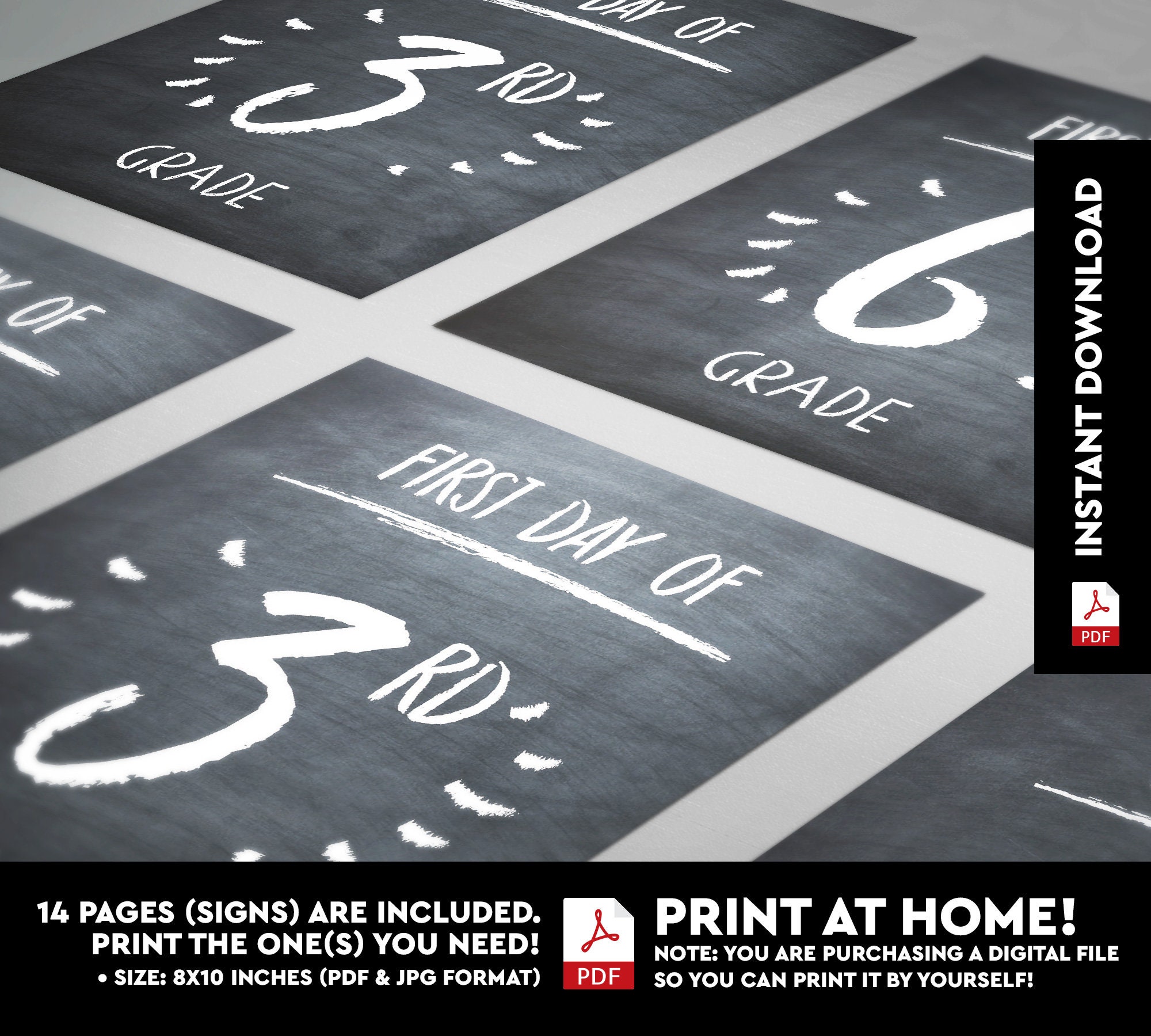 First Day of School Chalkboard Sign Printable (digital Download) - Etsy