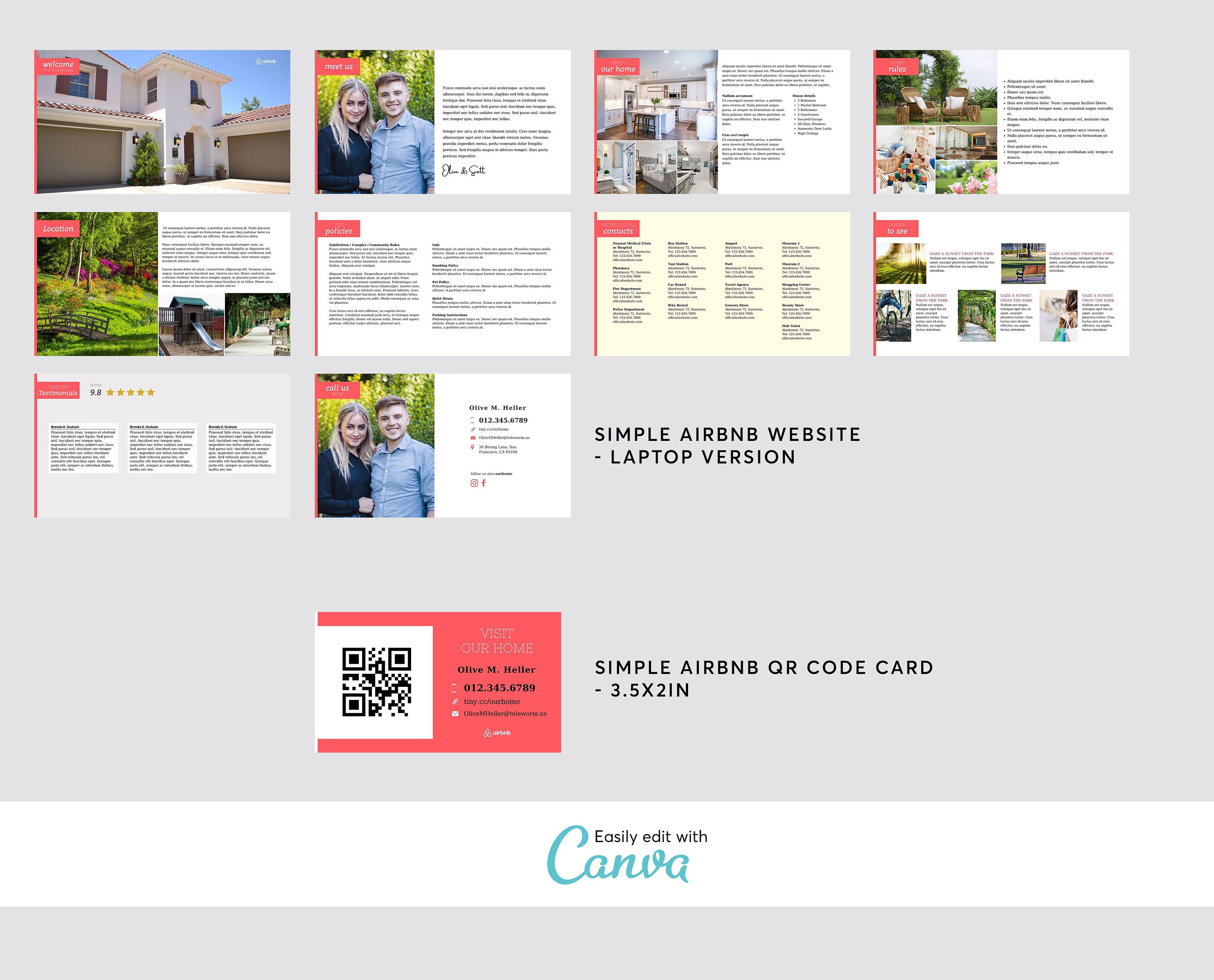 Simple Airbnb Website Template, Laptop & Mobile Size,social Media Home ...