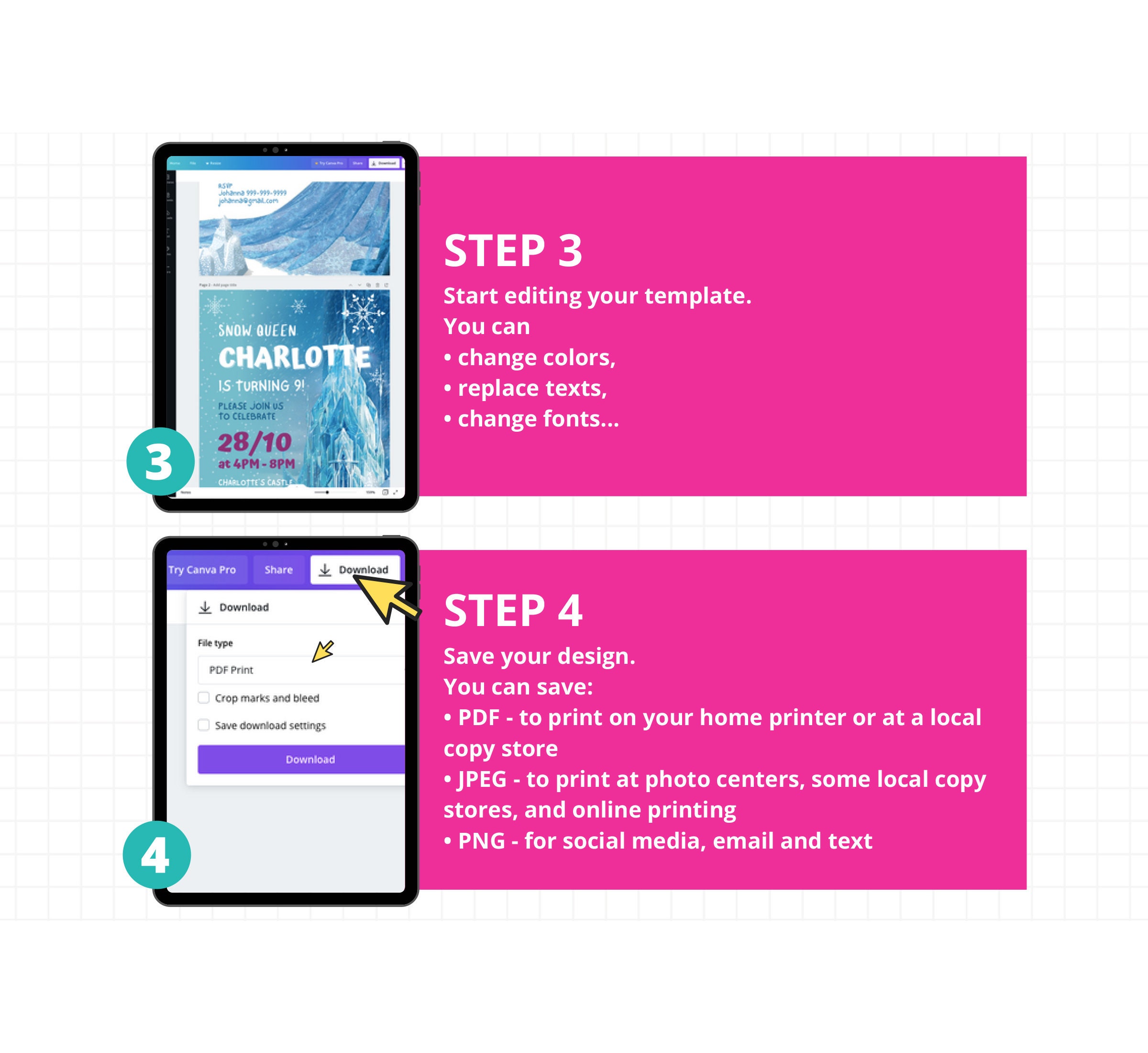 Frozen Invitation, Instant Download Frozen Invitation, Elsa Birthday ...