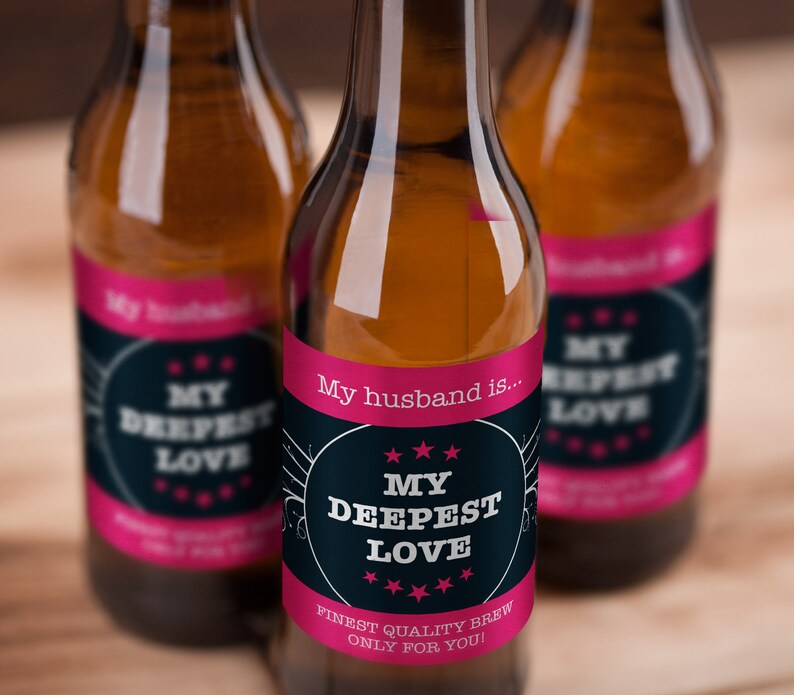 Valentine Beer Labels for Husband: I Love You Beery Much (PDF Printable ...