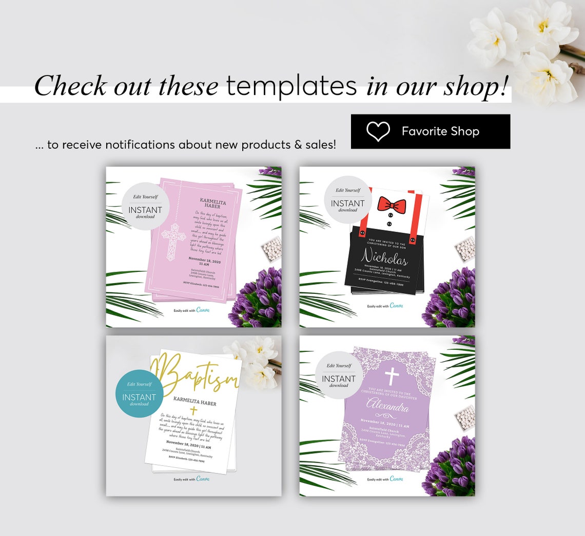 3 Pages Minnie Mouse Baptism Invitation Girl, Printable Invite Template ...