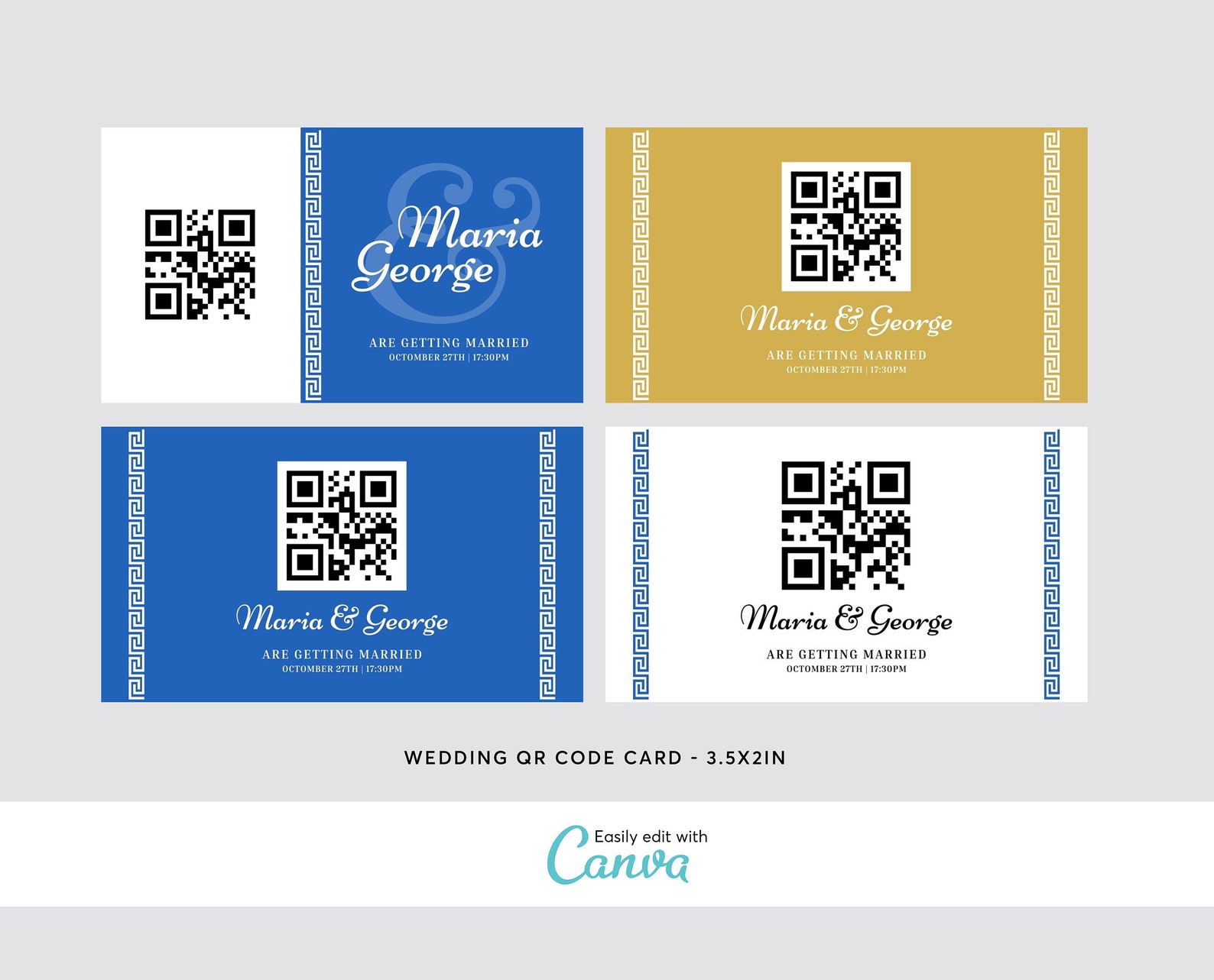 Greek Theme Wedding Website Template: Mobile & Desktop (canva) - Etsy