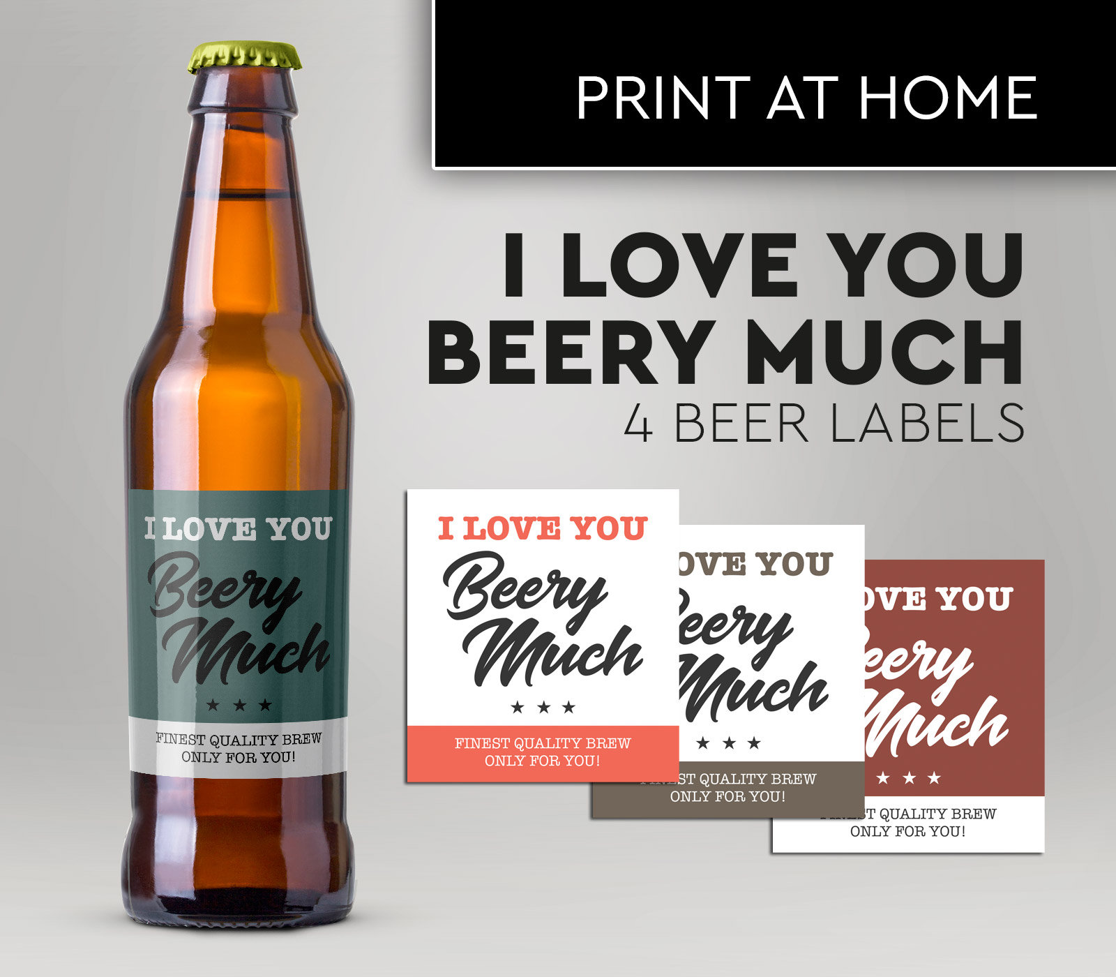 Printable Beer Labels for Husband, Valentine Beer Printable Labels ...