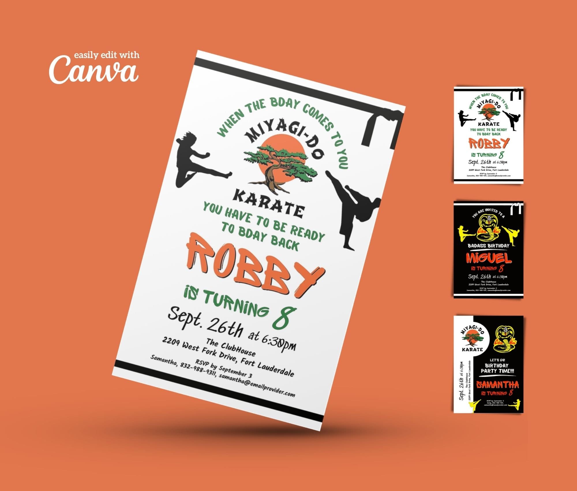 6 Happy Badass Birthday Cobra Kai Birthday Invitations Miyagi Do ...