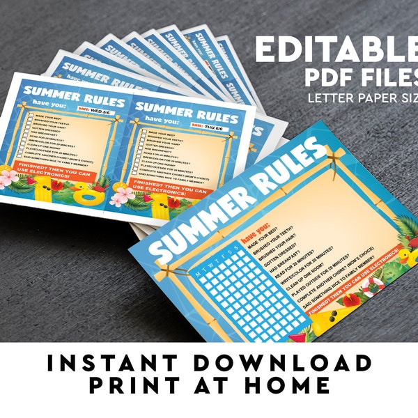 Summer Screen Time Check List - Etsy