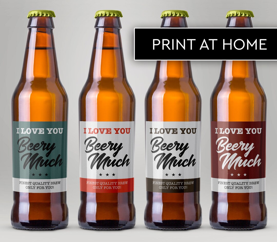 Printable Beer Labels for Husband, Valentine Beer Printable Labels ...
