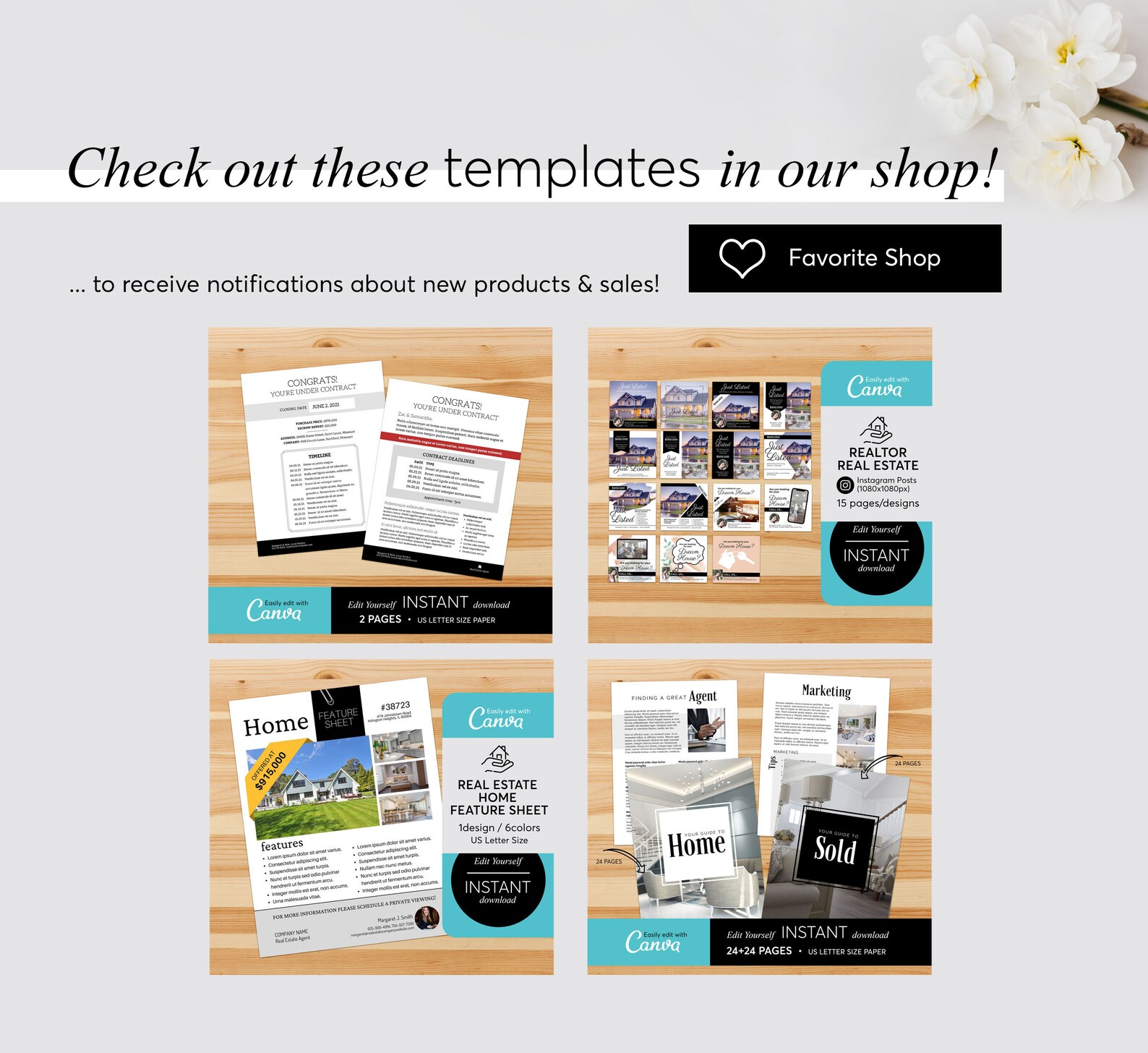 Real Estate Home Feature Sheet Flyer Template, Real Estate Marketing ...