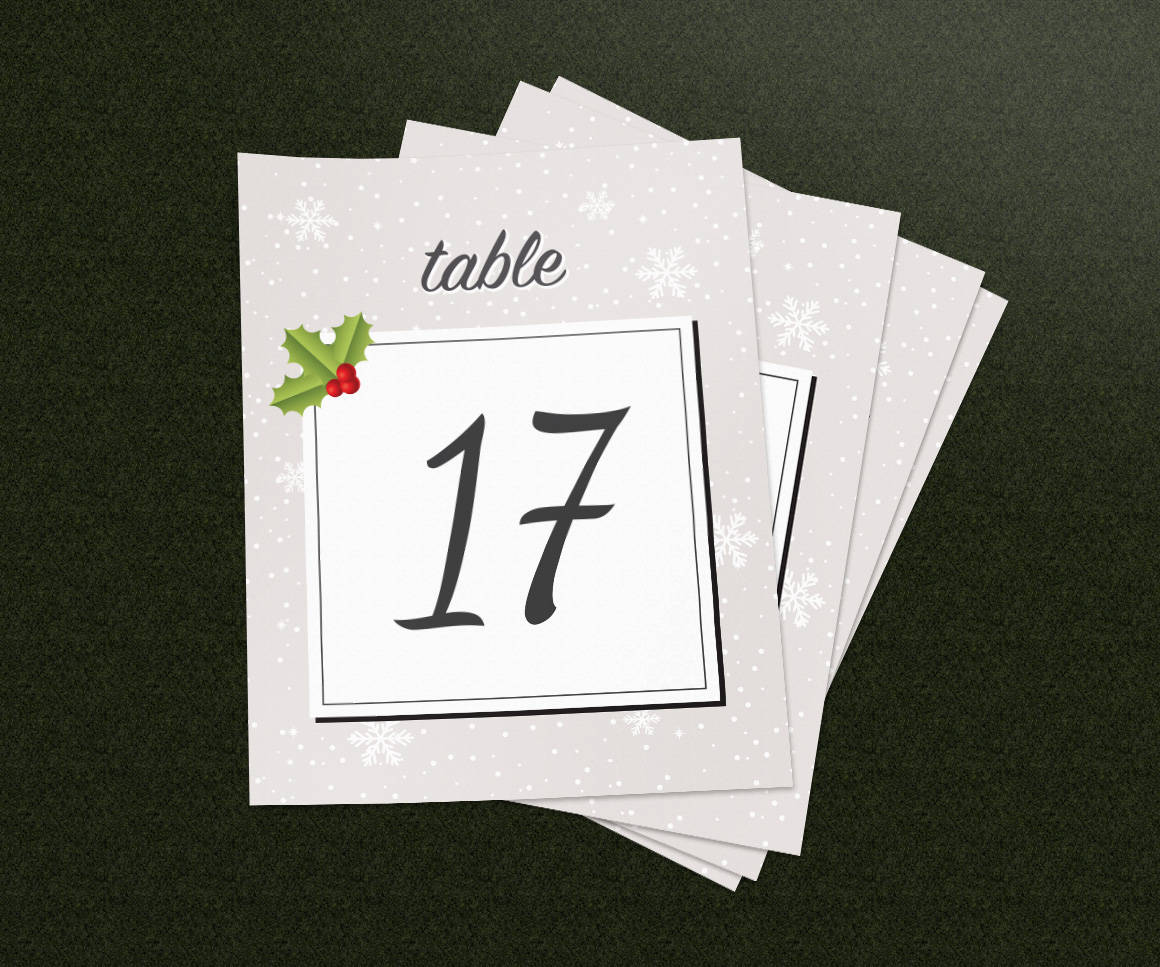 Christmas Event & Wedding Table Numbers, Printable Table Numbers 1-30 ...