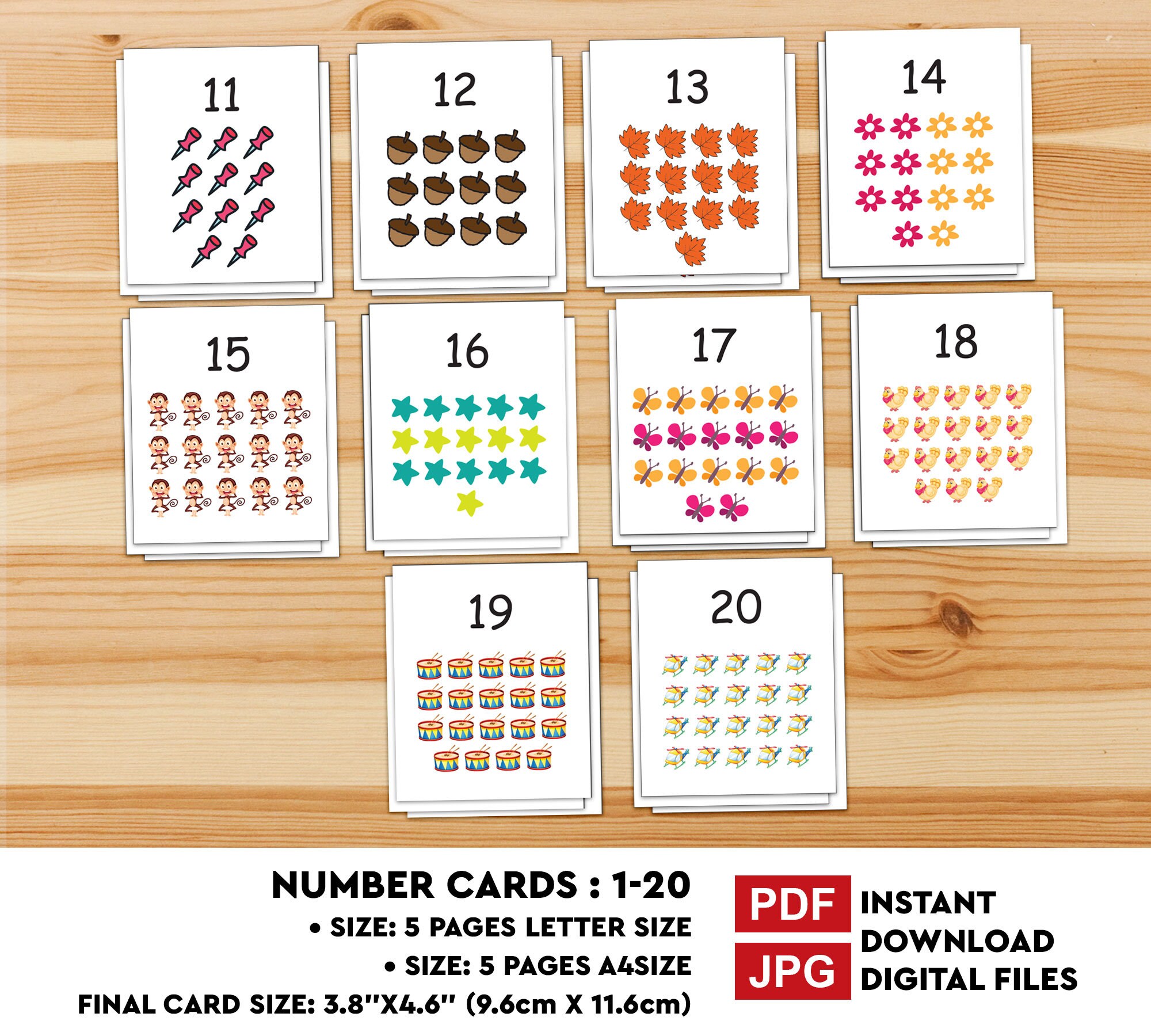 Number Flash Cards Number Flash Cards Number Learning Kindergarten ...