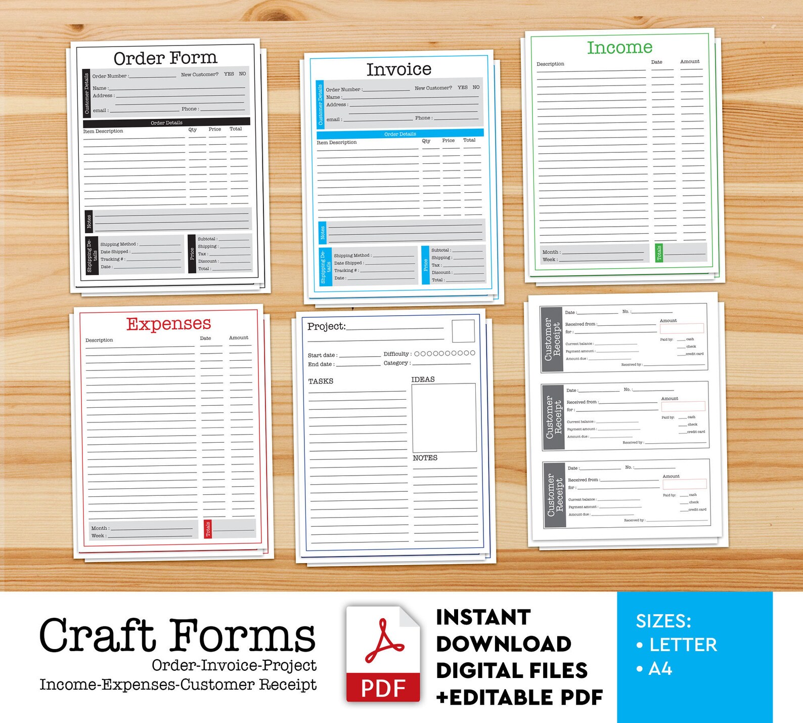 Craft Order Form, Order Form, Printable Order Form, Printable Invoice ...