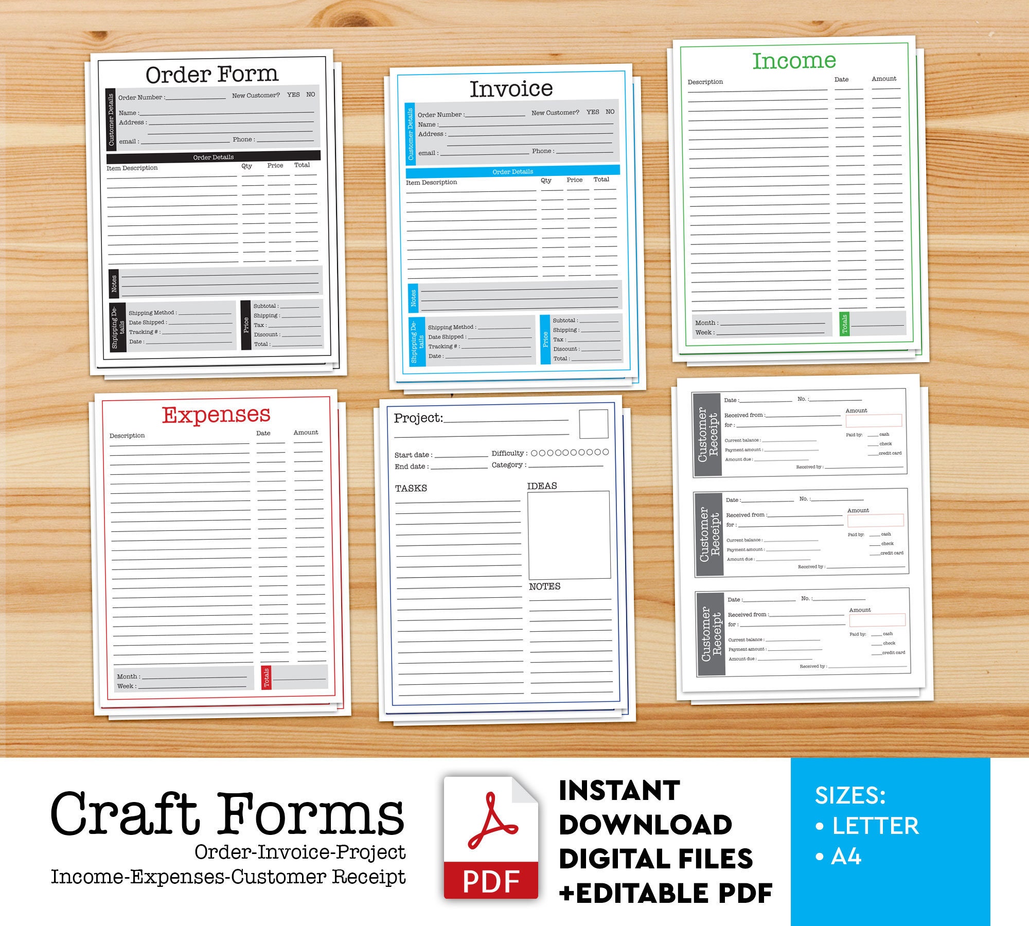 Craft Order Form, Order Form, Printable Order Form, Printable Invoice ...