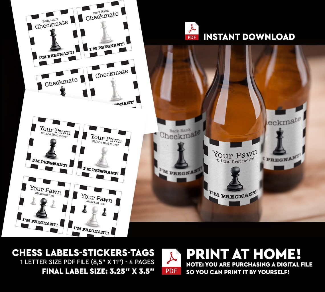 Chess Reveal to Husband Dad Beer Labels Gonna Be Dad Beer - Etsy