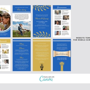 Greek Theme Wedding Website Template: Mobile & Desktop (canva) - Etsy
