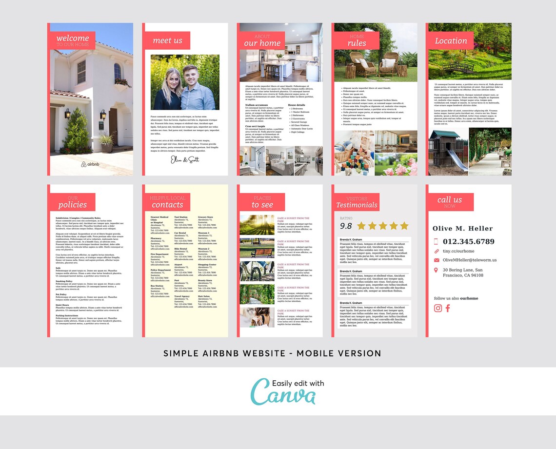 Simple Airbnb Website Template, Laptop & Mobile Size,social Media Home ...