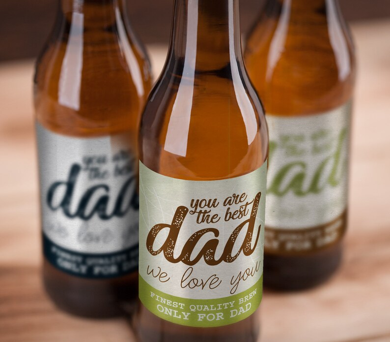 Dad Beer Labels, Fathers Day Beer Bottle Labels, Beer Labels for Dad ...