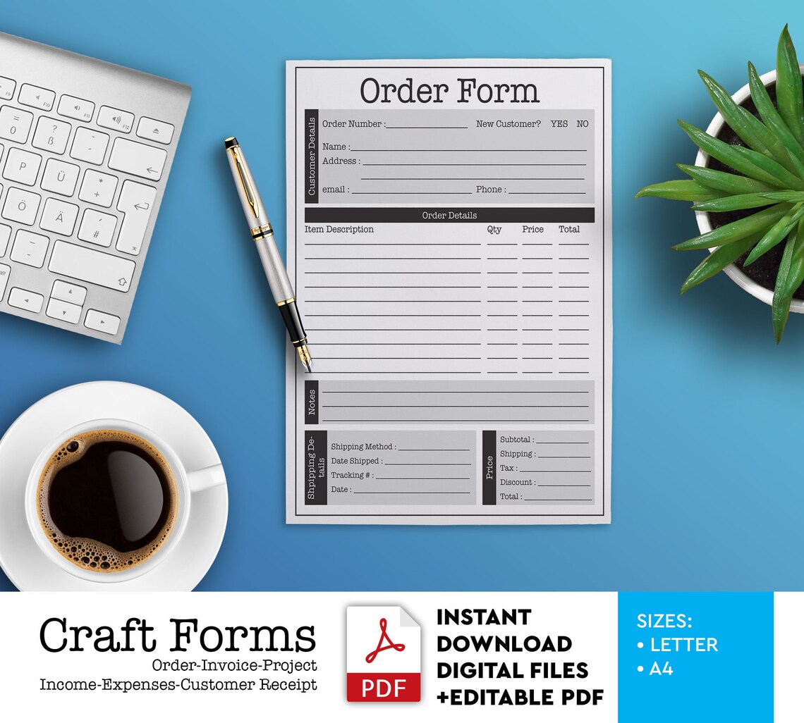 Craft Order Form Order Form Printable Order Form Printable - Etsy
