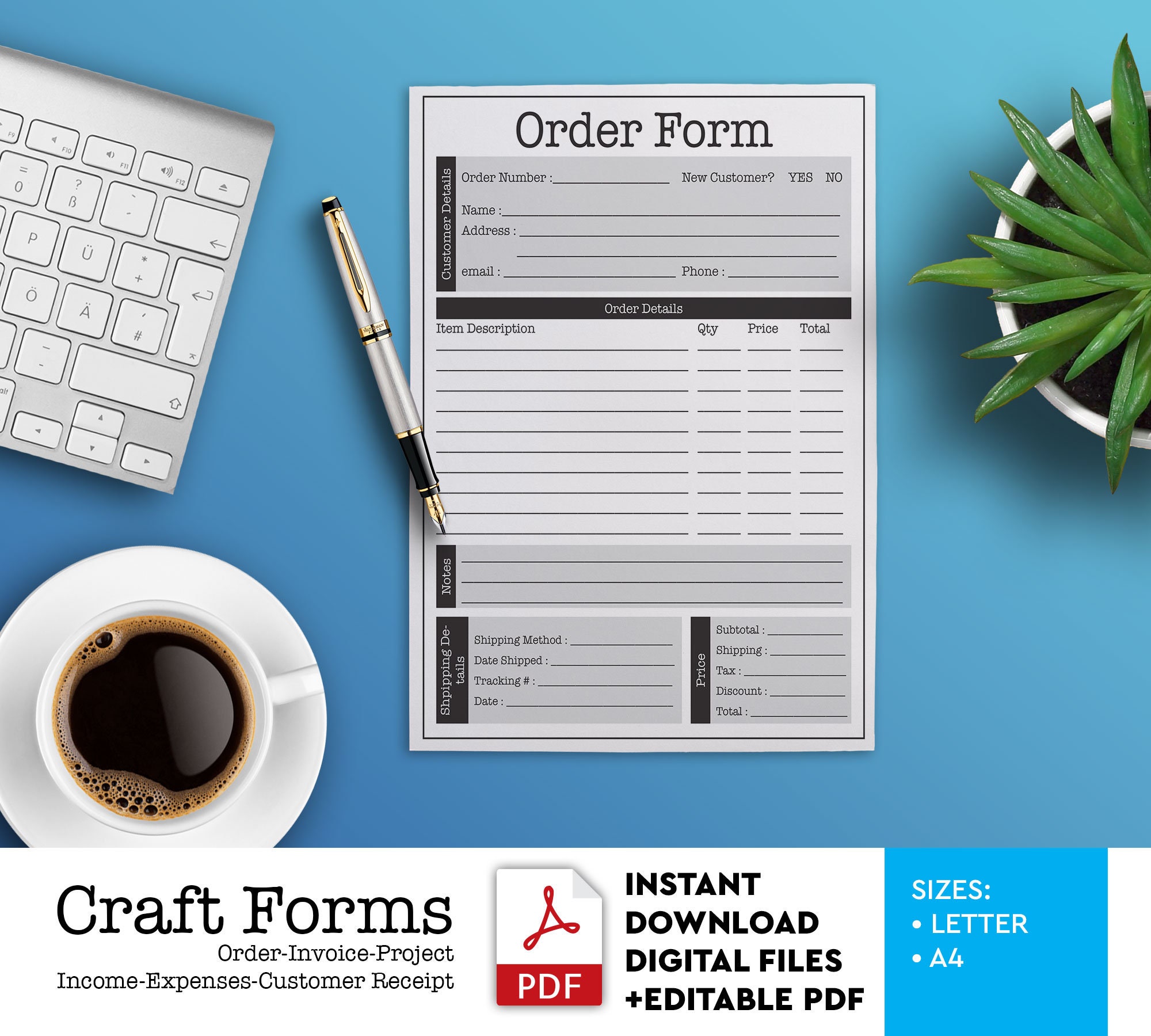 Craft Order Form Order Form Printable Order Form Printable - Etsy