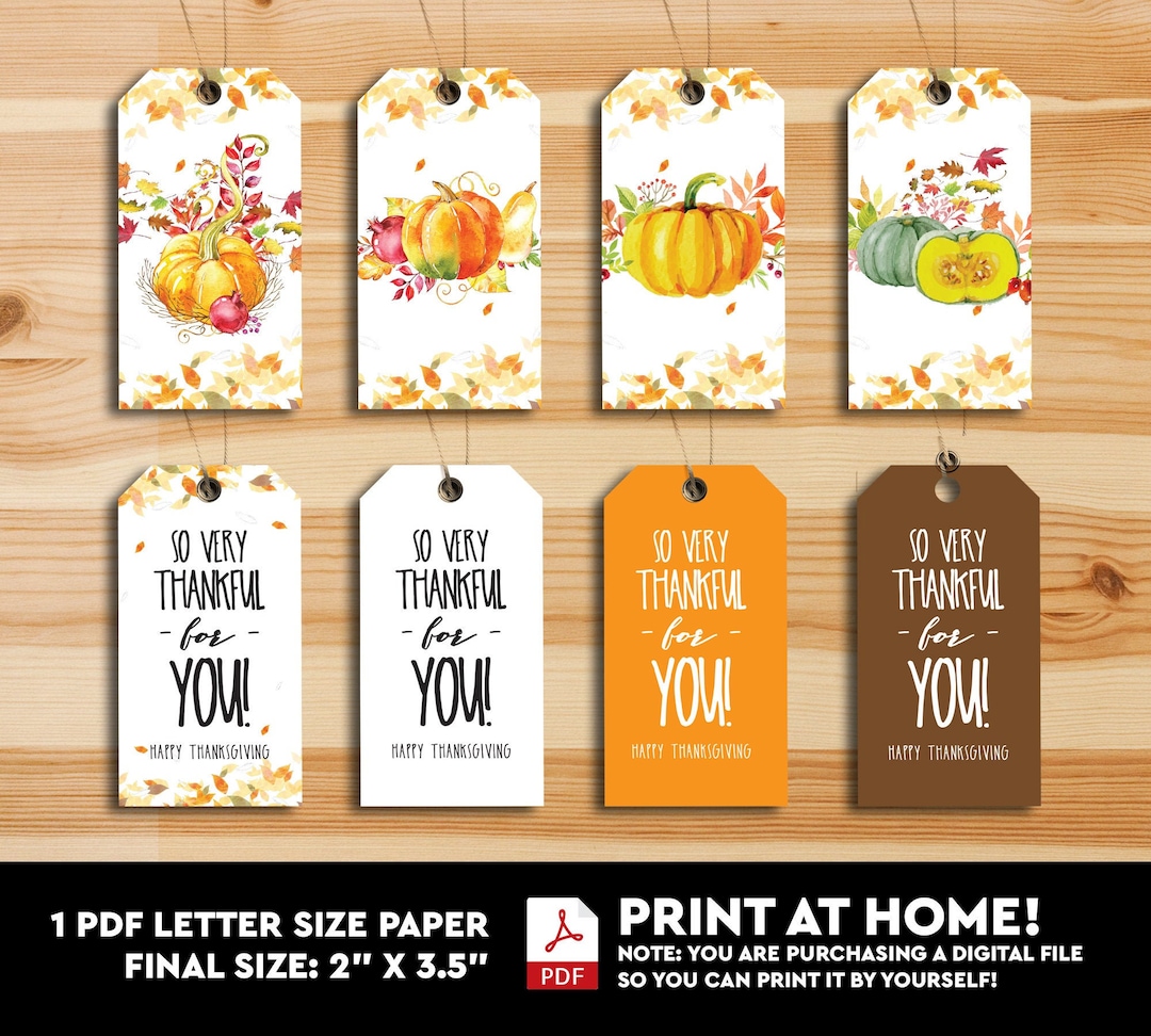 Printable Thanksgiving Tags Cards Thanksgiving Tags Friendsgiving Fall ...