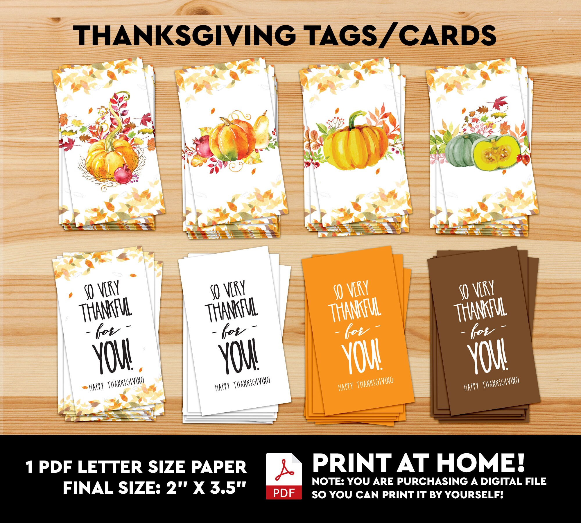 Printable Thanksgiving Tags Cards Thanksgiving Tags Friendsgiving Fall ...