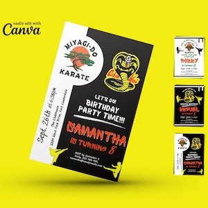 6 Happy Badass Birthday Cobra Kai Birthday Invitations Miyagi Do ...