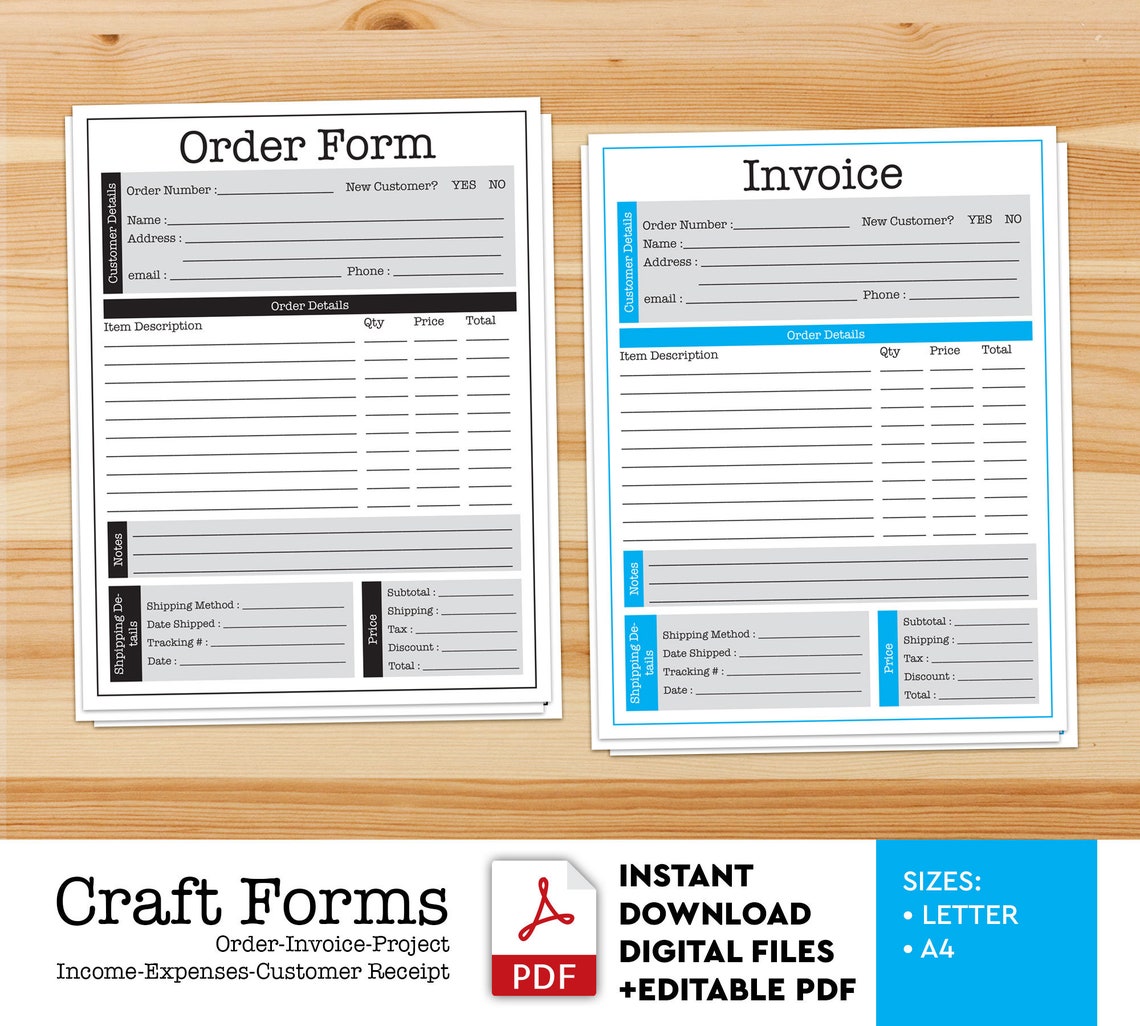 Craft Order Form Order Form Printable Order Form Printable - Etsy