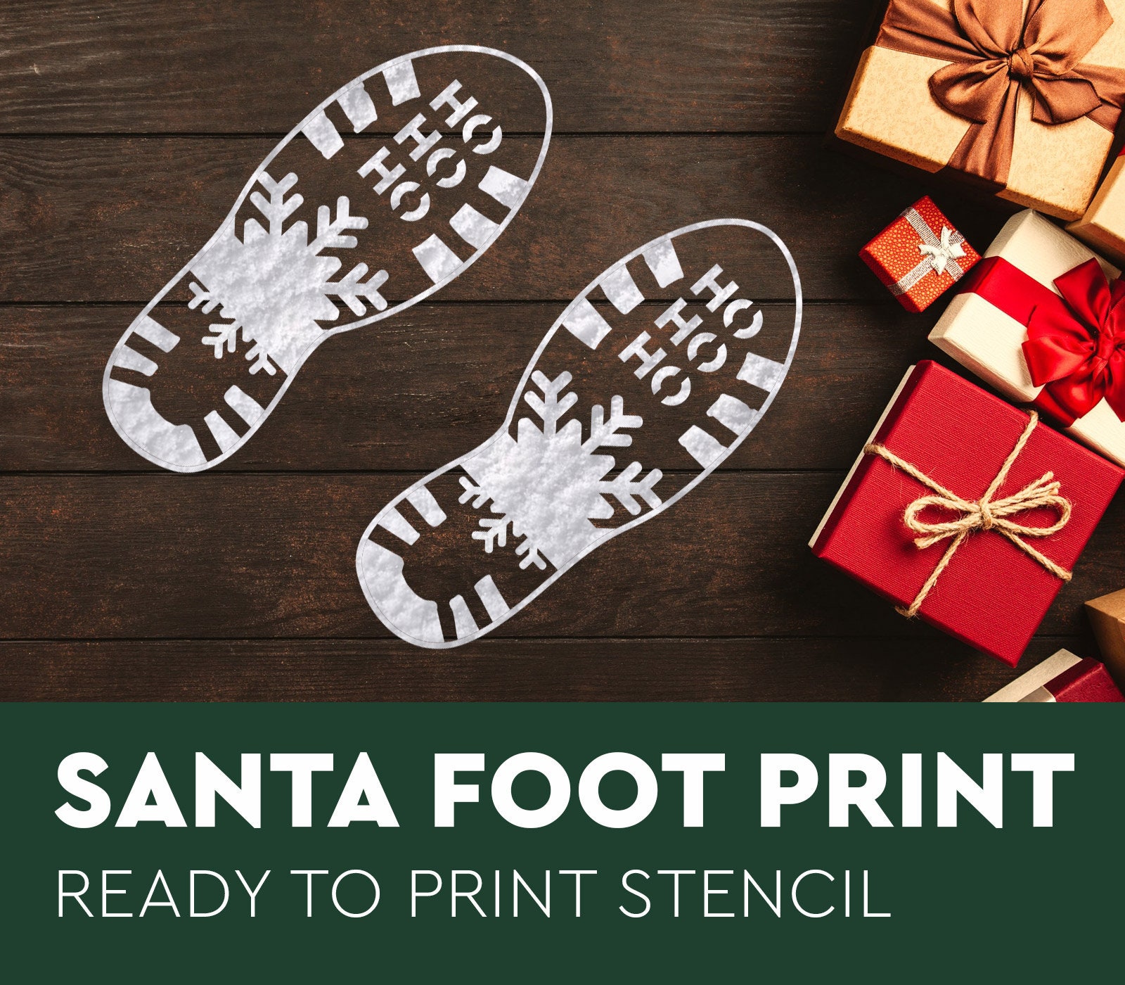 Santa Boots Stencil SVG, DIY Santa&#039;s Boot Print Stencil Cut Files ...