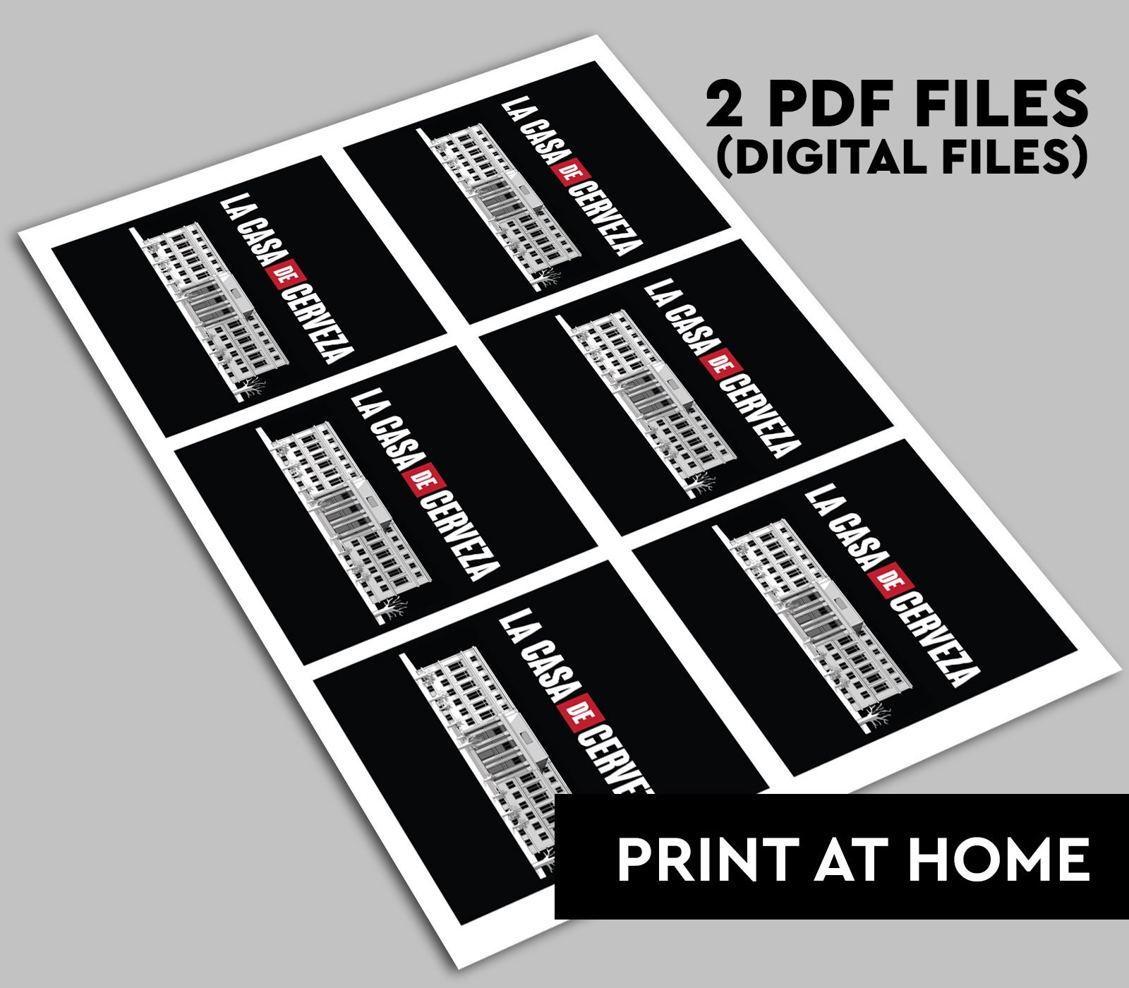 La Casa De Papel Beer Printable Labels, La Casa De Cerveza Beer Labels ...