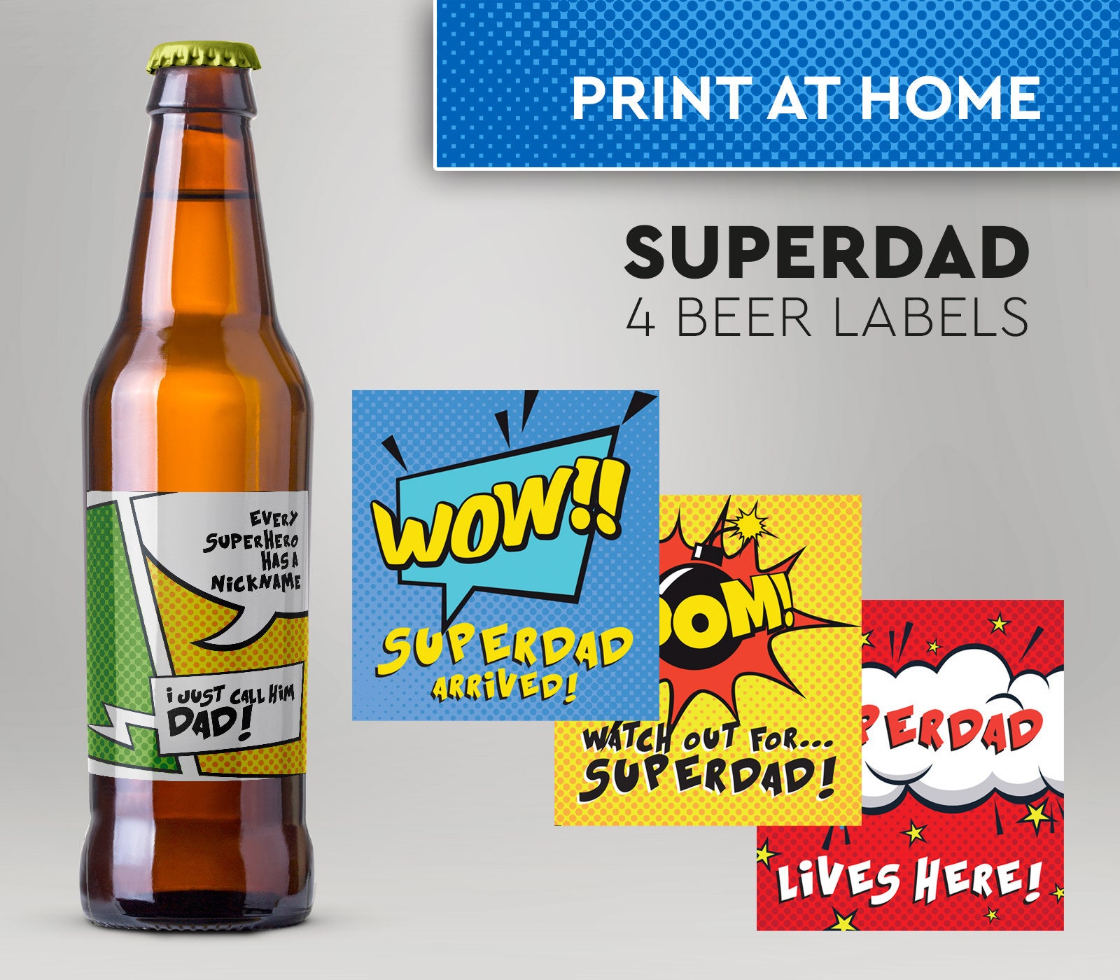 DC Comics Beer Labels Superdad Beer Label Father Beer Label - Etsy