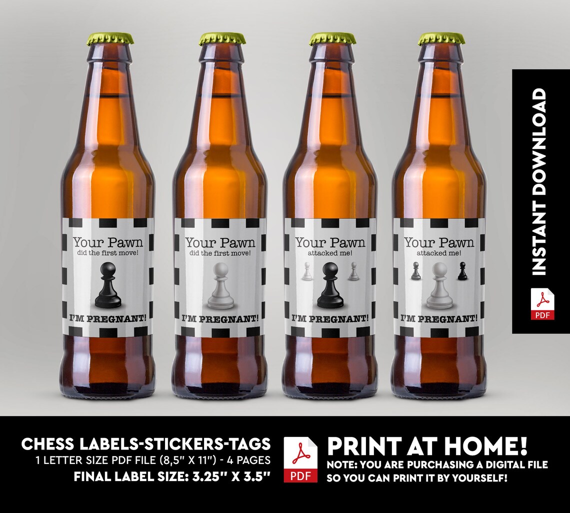Chess Reveal to Husband Dad Beer Labels Gonna Be Dad Beer - Etsy